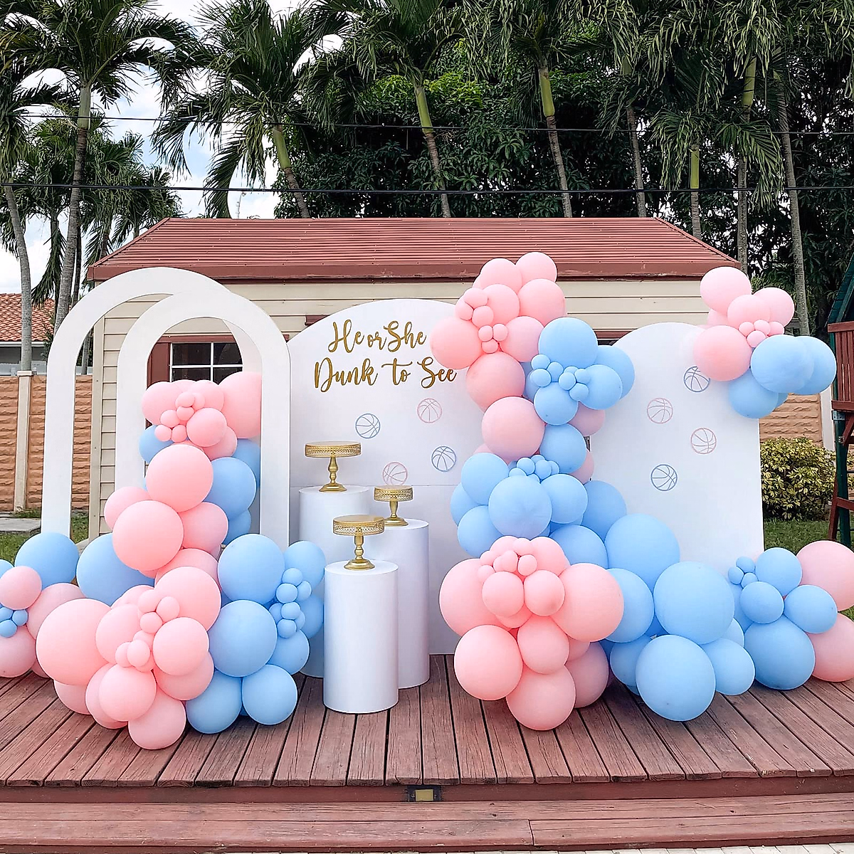 RUBFAC Pink Balloons 129pcs Light Pastel Pink Balloon Different Sizes 18 12 10 5 Inch for Garland Arch Birthday Party Baby Shower Gender Reveal Wedding Anniversary Easter Decoration