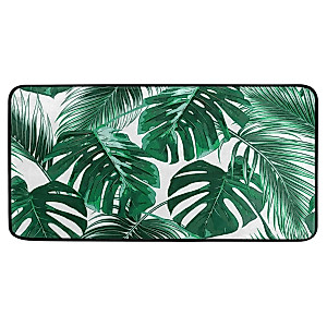 Palm Tree Kitchen Runner Rug Non Slip Area Mat Bath Rugs for Bathroom Indoor Carpet Doormat Floor Dirt Trapper Mats Shoes Scraper 39"x 20"