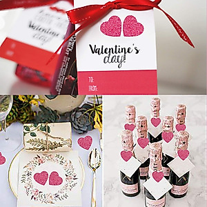 Heart Confetti Glittery Rose Gold Love | Valentine's Day Wedding Anniversary Engagement Bachelorette Party Festival Decoration Supplies | Eco-Friendly PVC | 45g 1.6OZ 450Pcs