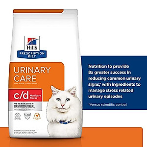 Hill's Prescription Diet c/d Multicare Stress Urinary Care with Chicken Dry Cat Food, Veterinary Diet, 8.5 lb. Bag