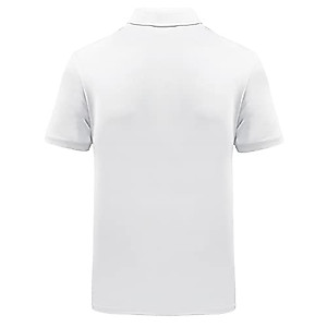 ZITY Golf Polo Shirts for Men Short Sleeve Athletic Tennis T-Shirt 035-WhiteGrey M