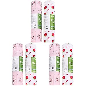 Alipis 6 Rolls Waterproof Waterproof Drawer Liner Decorative Cupboard Liner Non- Slip Fridge Pads Shelf Liners Kitchen