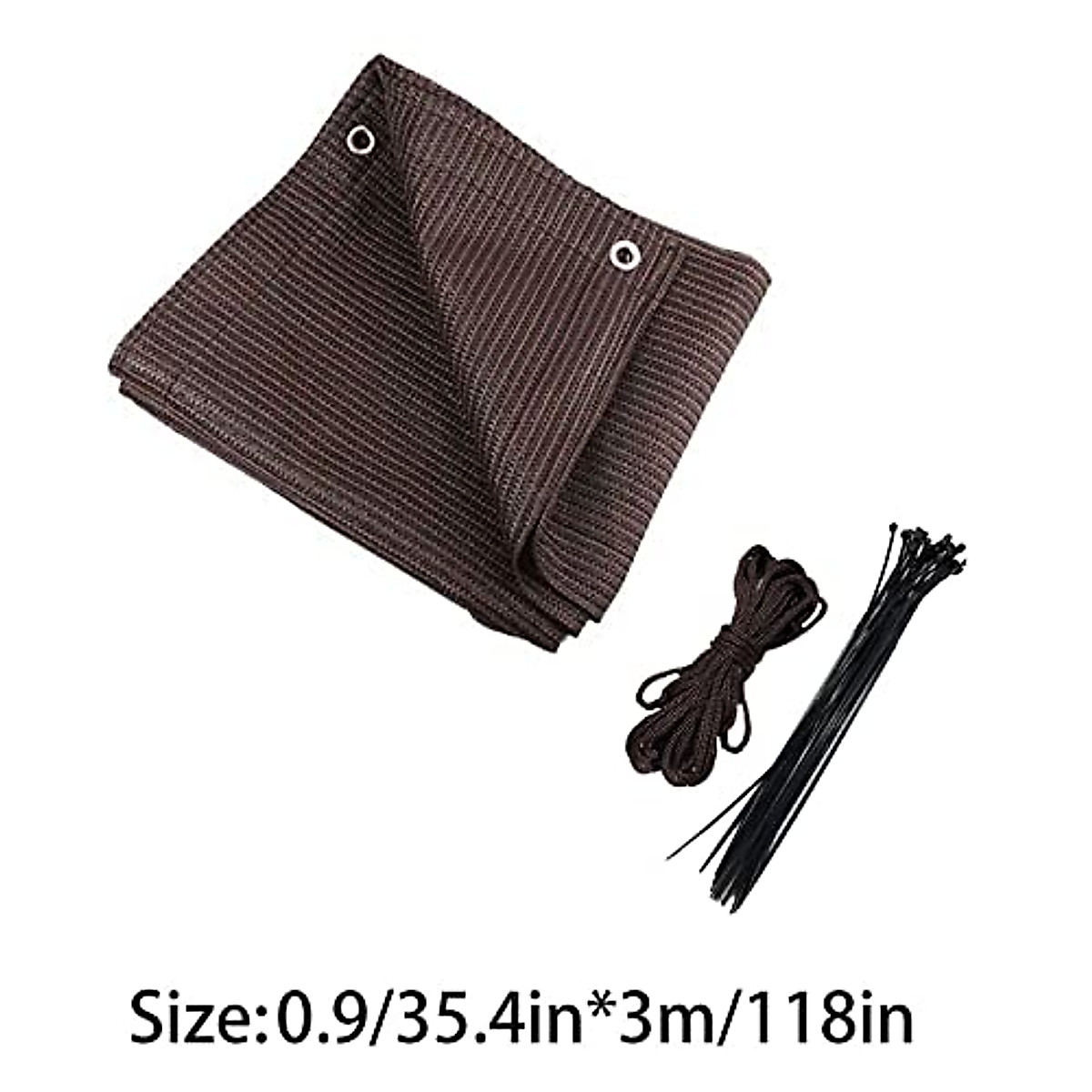 ACJRYO Balcony Privacy Screen Cover, 3ft X 10ft Garden Privacy Screen with Rope and 8pcs Cable Ties, Heavy Duty Fencing Mesh Shade Net Cover for Balcony Backyard Patio Porch Garden, Brown