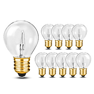 OHLECTRIC S11 Incandescent Glass Bulbs with E17 Base | 40W Dimmable Light Bulb | 2700K, 370 Lumens - Great for Outdoor Use | Warm White, 10-Pack
