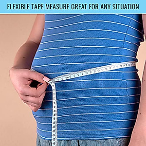 MABIS Retractable Tape Measure, Compact Flexible Measuring Tape, Body Tape Measure, 60 Inches, Blue