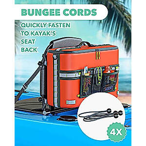 Skywin Kayak Cooler Behind Seat - Waterproof Kayak Seat Back Cooler- Compatible with Lawn-Chair Style Seats, Kayak Accessories Stores Drinks and Keeps Them Cool All Day Kayaking (Orange)