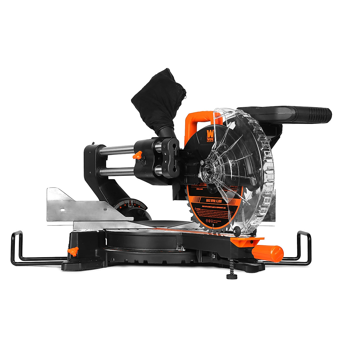 WEN MM1015 15-Amp 10-Inch Dual Bevel Sliding Compound Miter Saw with LED Cutline Multi-color