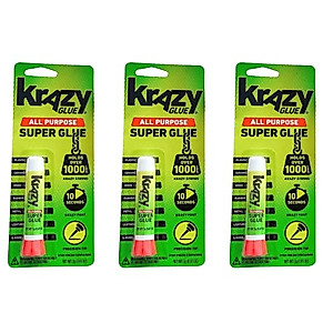 Krazy Glue Elmer's Original Crazy Super Glue All Purpose Instant Repair, 3 Piece