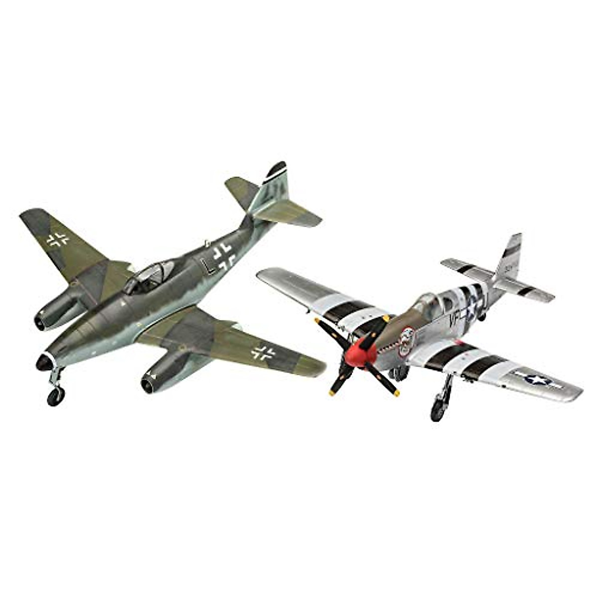 Revell RV03711 03711 Combat Set Me262 & P-51B Mustang Plastic Model kit 1:72 Scale, Unpainted