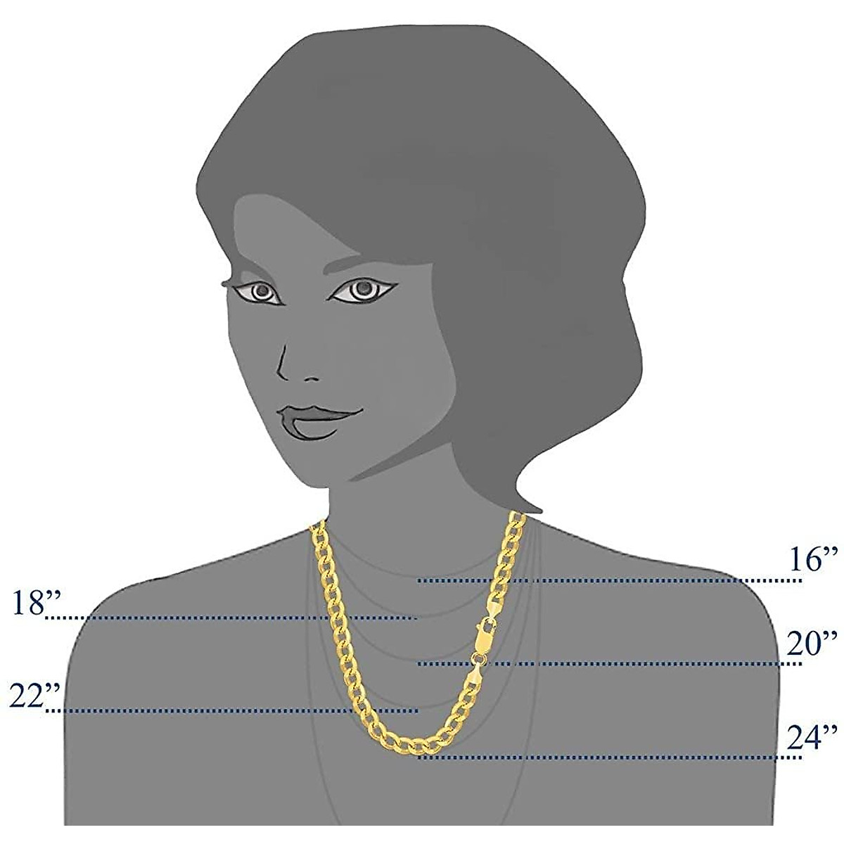 The Diamond Deal 10k Hollow Yellow Gold 4.4mm Shiny Hollow Cuban Comfort Curb Cuban Chain Necklace for Pendants and Charms with Lobster-Claw Clasp (22" And yellow-gold)