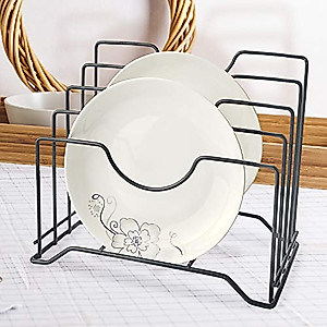 HSSPANFN Cutting Board Holder Rack Pot Pan Lids Holder Kitchen Shelf Chopping Board Rack Kitchen Countertop Cabinet Office (black)