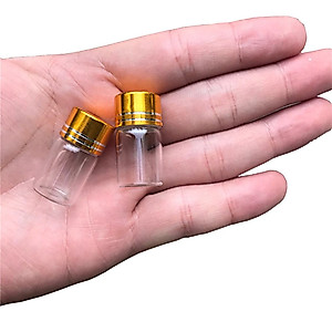 TAI DIAN 2ml Mini Glass Bottles Crafts Cute Bottles Aluminum Cover Empty Wishing Gift Bottles Jars Decorate 24 units (24, 2ml)