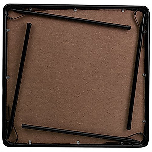 Flash Furniture 4 Pack Hercules Series Black Vinyl Metal Folding Chair with Carrying Handle & Madelyn Folding Card Table - Black | Portable Square Table with Collapsible Legs