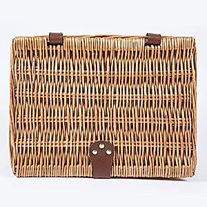 PICNIC TIME Catalina Picnic Basket for 2 - Wicker Picnic Basket with Picnic Set, (Red & White Plaid Pattern)