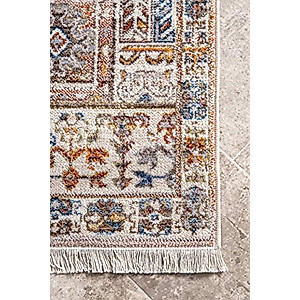 nuLOOM Farley Medallion Fringe Runner Rug, 2' 6" x 6', Khaki