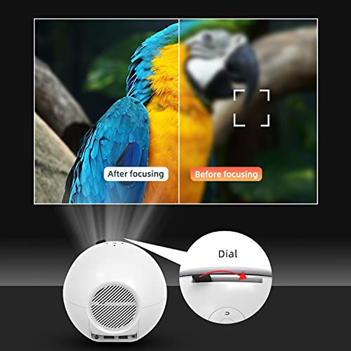 Movie Projector Built-in Speaker Support 1080P Portable Projector Video Projector for Home Cinema & Outdoor Movies Compatible with PC, DVD, TV Stick, USB, Audio