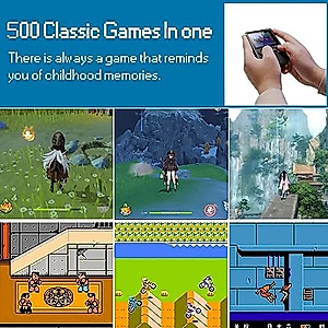 Handheld Game Console Retro Mini Game Player with 400 Classical Games Handheld Games Support TV Connection & Two Players for Kids Adults by GRABOTE