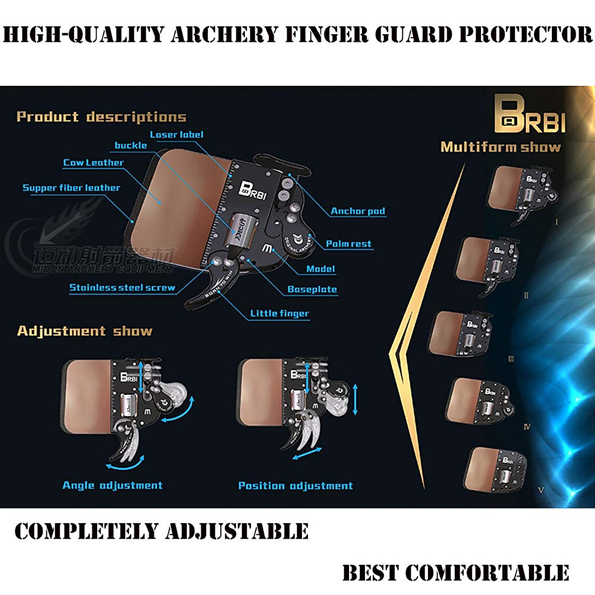 ZSHJG Archery Finger Tab Finger Guard Protector Saver LH RH for Recurve Bow Hunting Shooting Practice (Right Hand, L)