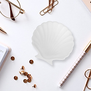 Cabilock Shell Trinket Tray Ornament Tray Clam Shell Jewelry Dish Ceramic Jewelry Tray Ceramic Ring Holder Bracelet Holder Earring Holder Engagement Trinket Tray Dining Room Table Decor