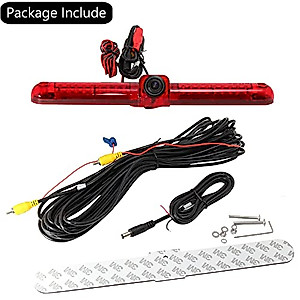 Anina Tail Surface Mount Backup Camera W/LED 3rd Brake Light for Jayco Coachmen Freelander Trailer Camper RV Van, Jeep Wrangler JK Ursa Minor, Chevy Colorado/Canyon Parking Reverse Stop Lamp Camera