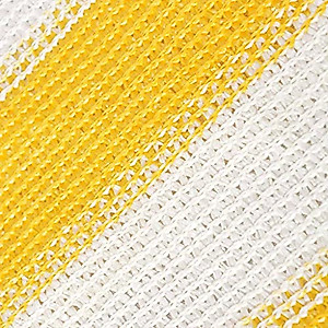 GOLINPEILO Balcony Screen HDPE 29.5"x157.4" Yellow and White
