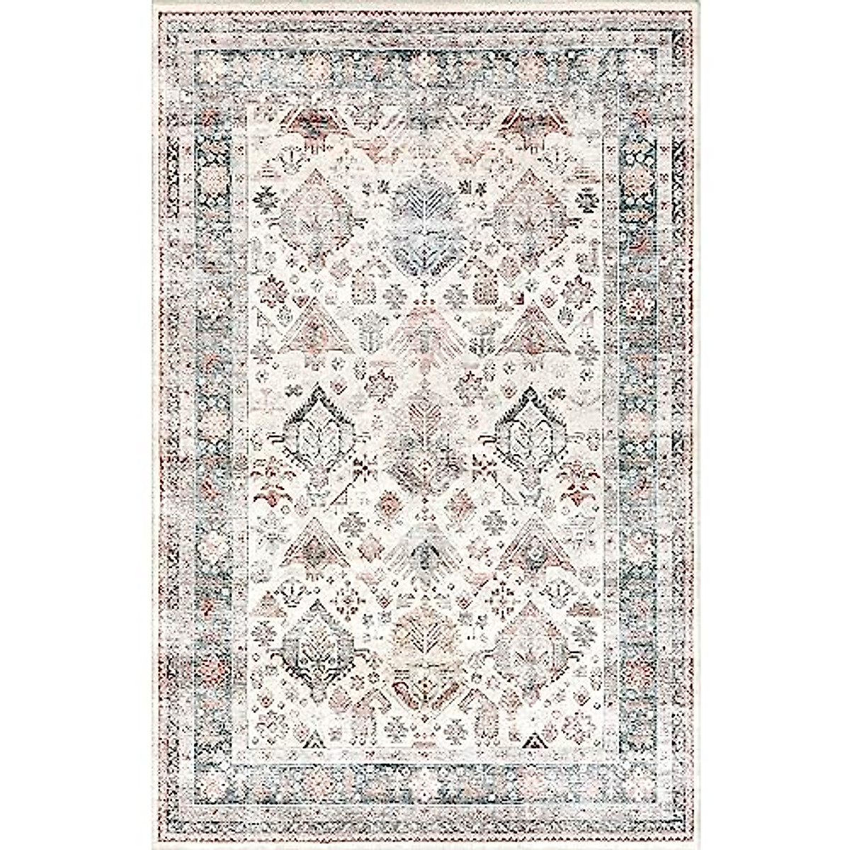 nuLOOM Bex Faded Stain-Resistant Machine Washable Area Rug, 8x10, Ivory Multi