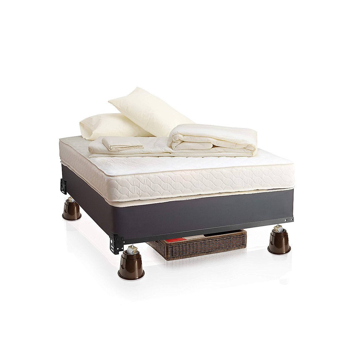 Slipstick CB650 5 Inch Under Bed Storage Bed Risers / Furniture Risers, Adds 5" Height (Set of 4 Bed Lifts) Supports 2,000 lbs