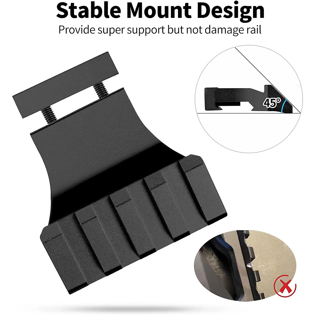 Bontok Picatinny Offset Rail Mounts, 45 Degree Picatinny Weaver Offset Aluminum Rail Low Profile Mount for lashlight Laser Sights Optics