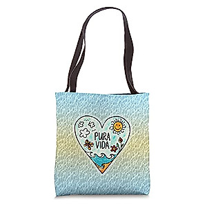 Pura Vida, Costa Rica, wave, sun, happiness, satisfaction Tote Bag