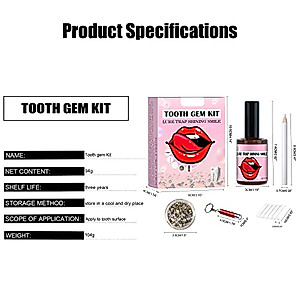 YIPINER Professional DIY Tooth Gem Kit with Curing Light and Glue, Crystals Jewelry kit, Teeth Gems Kit with Glue and Crystals, Great Tooth Jewelry Gems Kit for DIY Use
