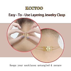 kcctoo Necklace Layering Clasp Womens Jewelry Separators 18K Gold and Silver Magnetic Multiple Necklace Clasp for Women Layered Look