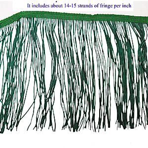 Lauthen.S 10 Yards of 6" Chainette Fringe Trim Tassel Sewing Trim for DIY Craft Latin Dress Lamp Shade Decoration (6 Inches x 10 Yards, Hot Pink)