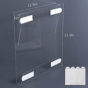 Antilope Vinyl Record Storage Display Shelf Wall Mount, Adhesive Tape Clear Acrylic Floating12 inch LP Album Storage Holder Organizer Hold Up to 6 Single LPs