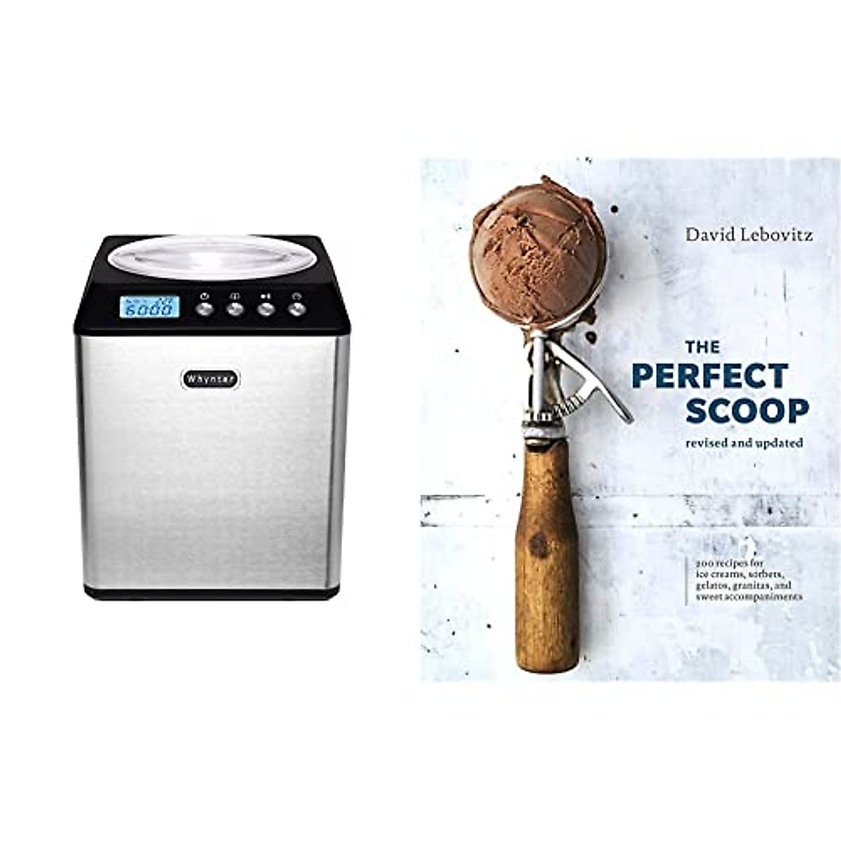 Whynter ICM-201SB Upright Automatic Ice Cream Maker 2 Quart Capacity Built-in Compressor, 2.1 & The Perfect Scoop, Revised and Updated: 200 Recipes for Ice Creams, Sorbets, Gelatos, Granitas