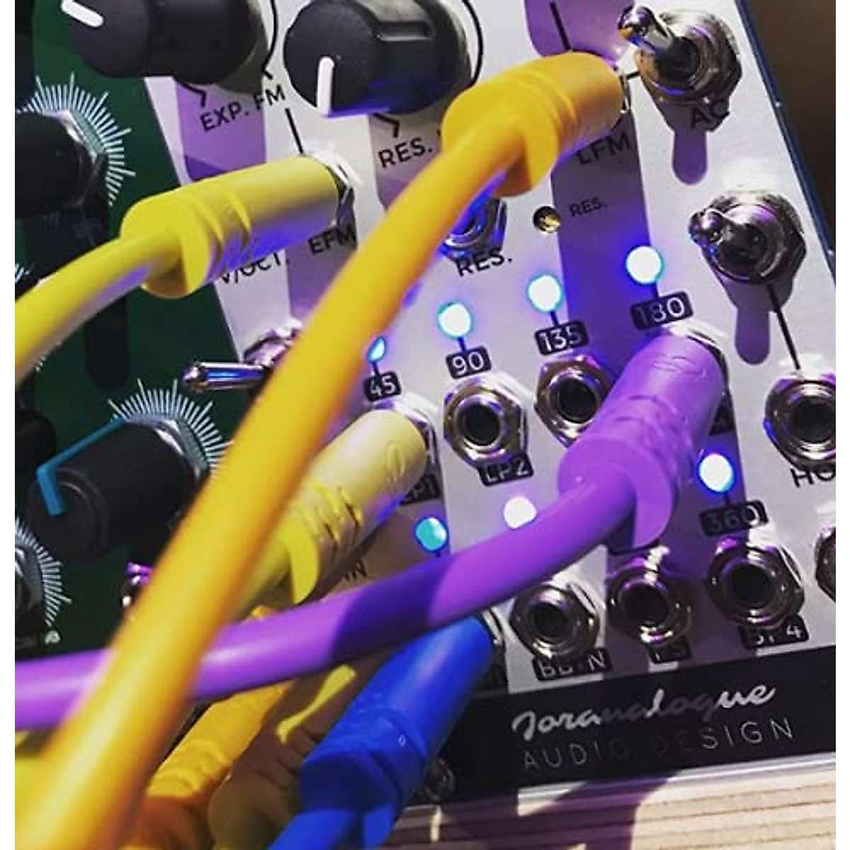 Luigis Modular Supply Spaghetti Eurorack Patch Cables - Package of 5 Gold/Orange Cables, 24 (0 cm)