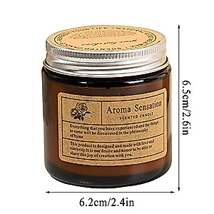 Christmas Candle Holder 3 Wick Small Brown Minimalist Scented Candle Home Indoor Scented Hotel Scented Candle 80g Wedding Votive Candle Holders (A, One Size)