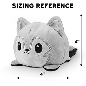 TeeTurtle - The Original Reversible Wolf Plushie - Gray - Cute Sensory Fidget Stuffed Animals That Show Your Mood