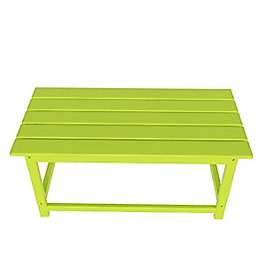 WestinTrends Malibu Outdoor Coffee Table, 35" x 17.5" All Weather Poly Lumber Patio Adirondack Coffee Table for Garden Lawn Porch Balcony, Lime