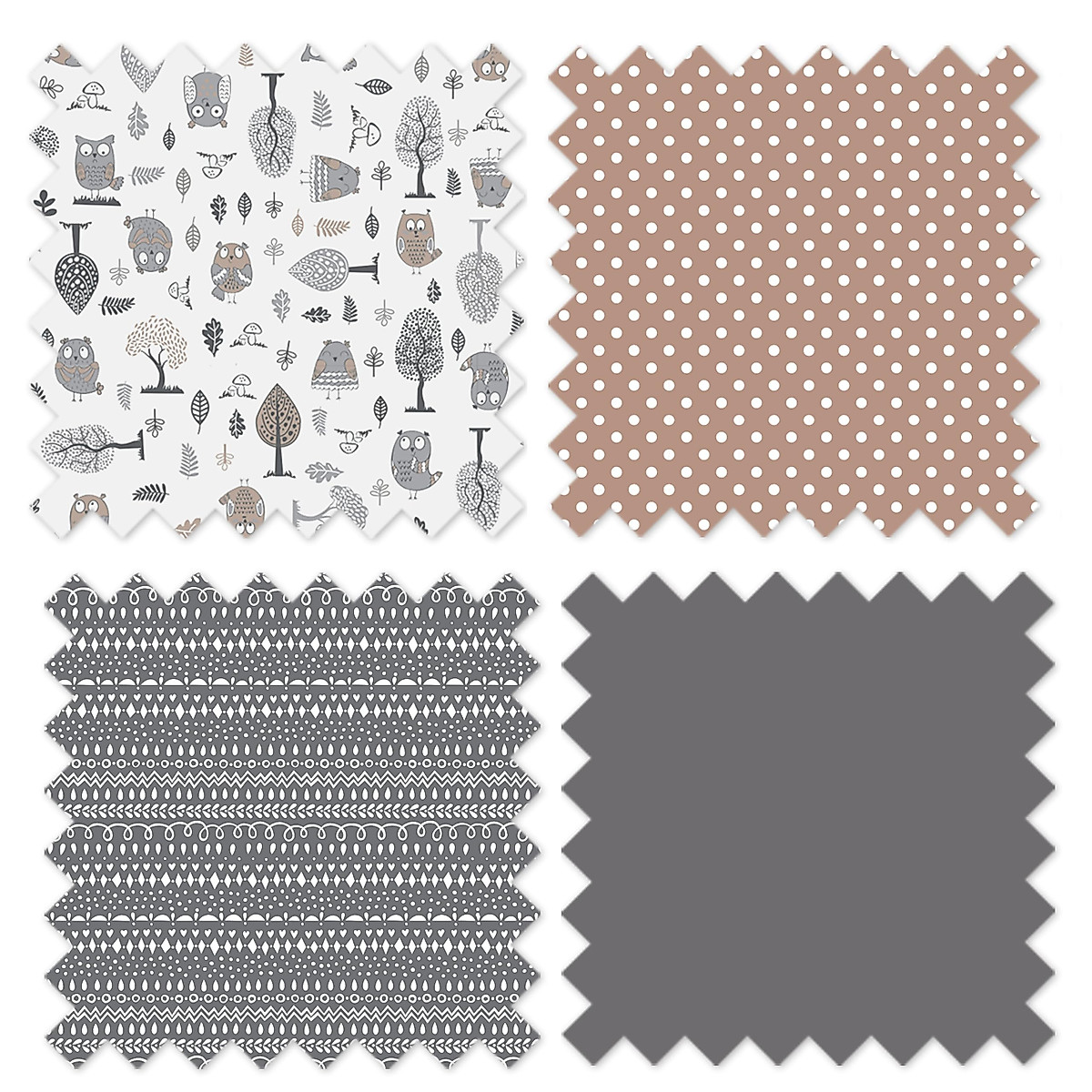 Bacati - Toy Chest Owls in the Woods Beige/Grey Neutral