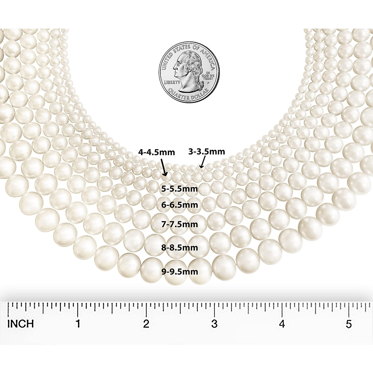 Freshwater Cultured Pearls 8inch Classic Stretch Strand Pearls Bracelet Jewelry for Women and Girls (Choice of Size and Colors) (white, 8.0-8.5mm)