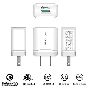 JESSY Weatherproof Outdoor Power Cable for Arlo Pro and Arlo Pro 2 with Quick Charge 3.0 Power Adapter Compatible with Arlo Pro,Arlo Pro 2,Arlo Go and Arlo Security Light (Charger and 10ft/3m Cord)