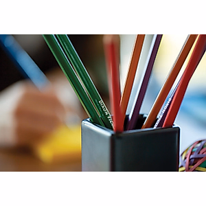 TICONDEROGA Pencils, Wood-Cased Graphite, #2 HB Soft, Pre-Sharpened, Assorted Color Barrels, Black Lead, 10-Pack (13932)