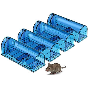 Mouse Traps, Humane Mouse Trap, Easy to Set, Mouse Catcher Quick Effective Reusable and Safe for Families (4)