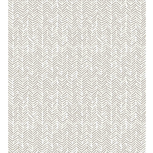 Lunarable Chevron Duvet Cover Set, Hand Drawn Monochrome Herringbone Lines Composition of Abstract Zigzags, Decorative 3 Piece Bedding Set with 2 Pillow Shams, King Size, Beige and White