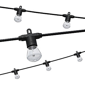 Lights By Night LED Bistro String Lights 12 ft | 6 Shatter Resistant Lifetime Bulbs, 2200K Warm White, Weather Resistant, Indoor/Outdoor, Commercial Grade, Perfect for Backyard, Porch, Patio, 38353