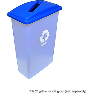 TrueCraftware 23 Gallon Recycle Trash Can Paper Slot Lid only 20-2/3" x 11-3/5" x 6-3/7" Blue Color- Wastebasket Garbage Bin Lid Recycling Bin Cover Kitchen Bathroom Bedroom Office Trash Can