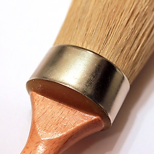 Brossum Extra Large 2-in-1 Round Chalk and Wax Paint Brush | Painting or Waxing Furniture | Handmade with All Natural Bristles and Ergonomic Handle | Dark or Clear Wax | DIY, Home Decor, Wood