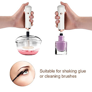 CALIDAKA Electric Eyelash Shaker, Waterproof Eyelash Glue Mixer, Electric Eyelash Glue Shaker Nail Polish Shaking Machine, Eyelash Glue Decanter for Fake Eyelash Grafting Extension, White