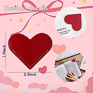 10 Pieces Leather Heart Bookmarks, Handmade Personalized Bookmarks Cute Bookmarks for Book Lovers Bookworm Gift 01