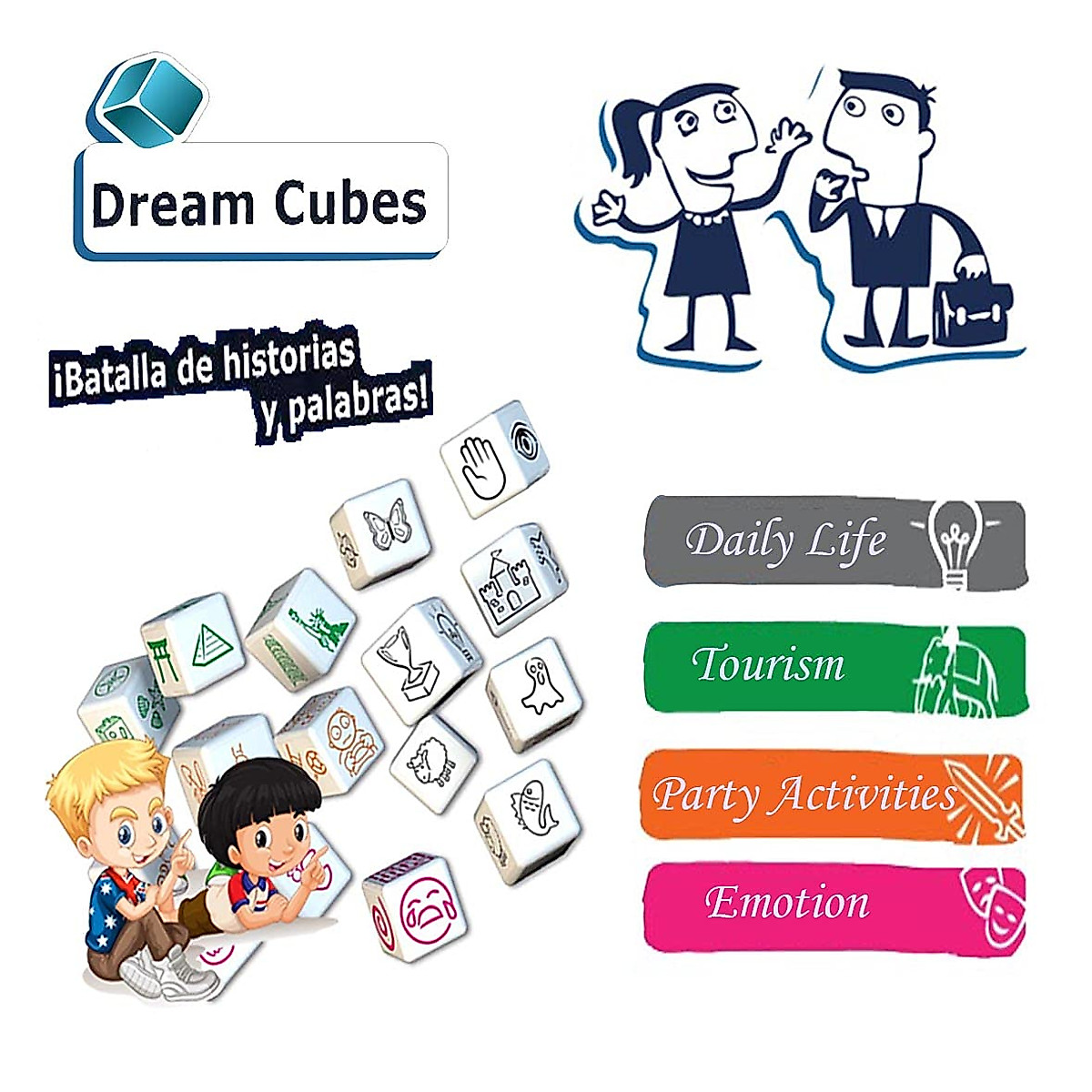Happy Story 18 Cubes Bundle Sets Roll Cubes A Happy Trip and Challenge of Words and Stories 108 Images Unlimited Stories Combination Story Dice Game Set Imaginative Play for Kids